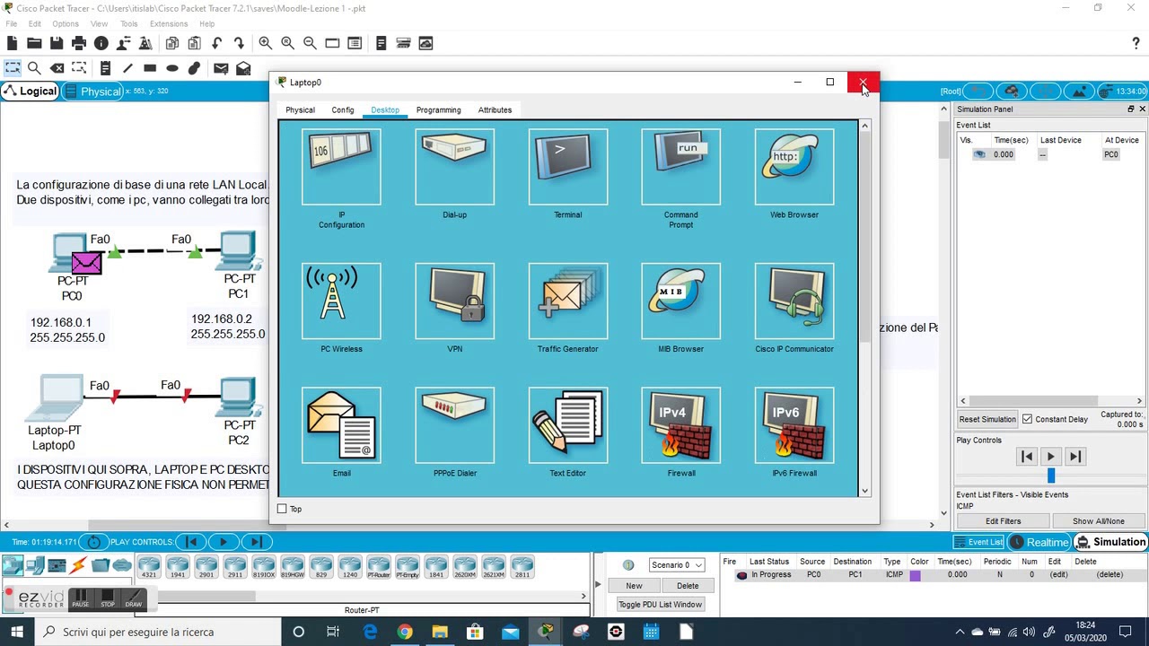 Cisco Packet Tracer: Configurazione e connessione di due dispositivi ...