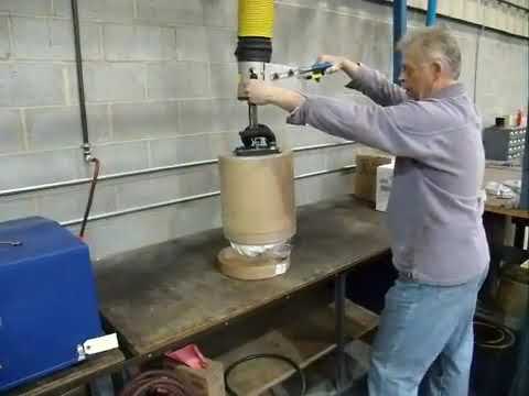 Fiber drum lift and rotate - YouTube