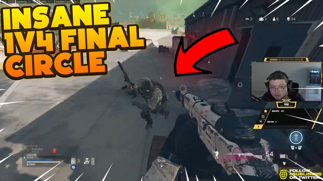 AYDAN WINS INSANE 1V4 IN FINAL CIRCLE😮 - YouTube