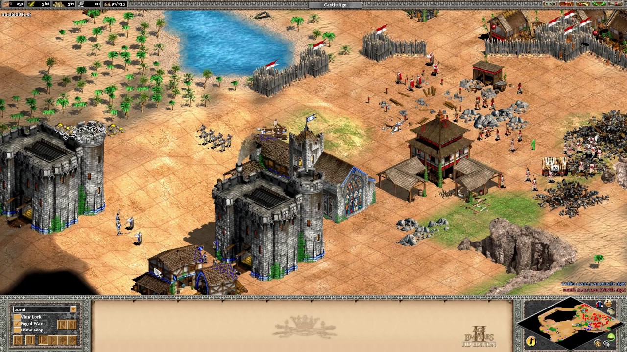 Age of Empires II mangonel takes castle down - YouTube