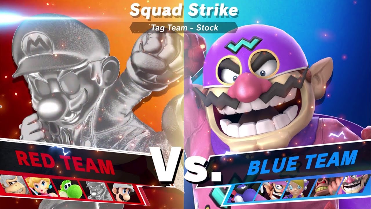 Team Mario vs Team Wario Round 2 SSBU Squad Strike Quickie - YouTube
