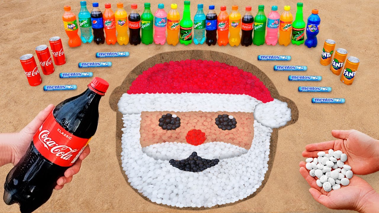 🎅🏼 Coca-Cola & Mentos vs Giant Santa Underground with Orbeez and ...