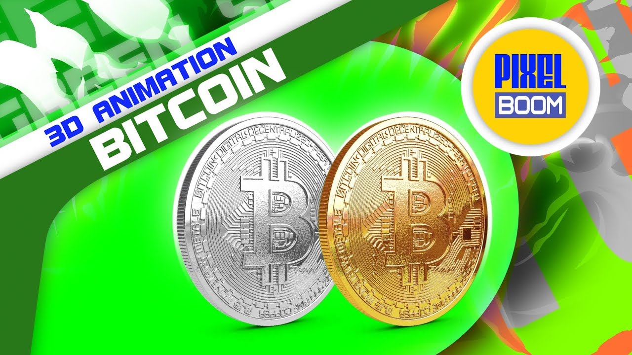 Green Screen Platinum and Golden Bitcoin coin rotating - PixelBoom 3D ...