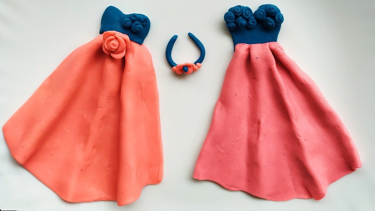 clay doll dress | DIY doll dress | polymer clay doll dress | Play doh ...