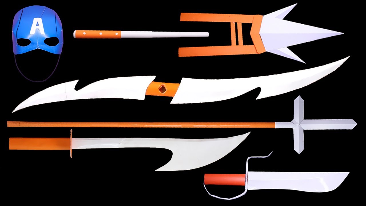 9 Origami Ninja Sword/Spear/Mask/Knife - YouTube