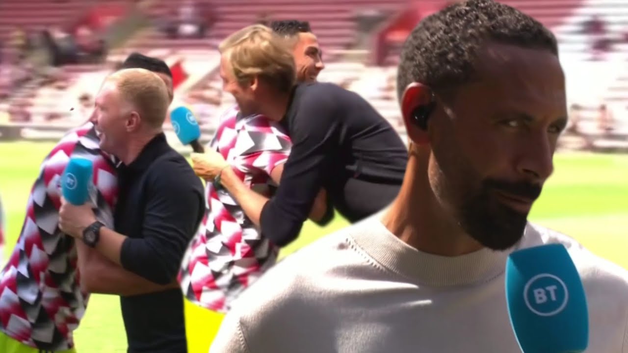 Cristiano Ronaldo pranks Rio Ferdinand 😂 and hugs Paul Scholes and ...