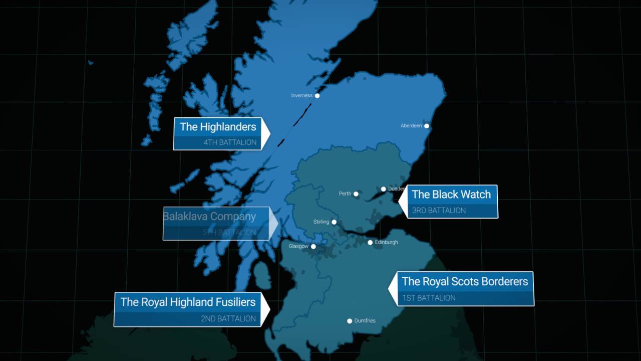 The Royal Regiment of Scotland Battalions Map - YouTube