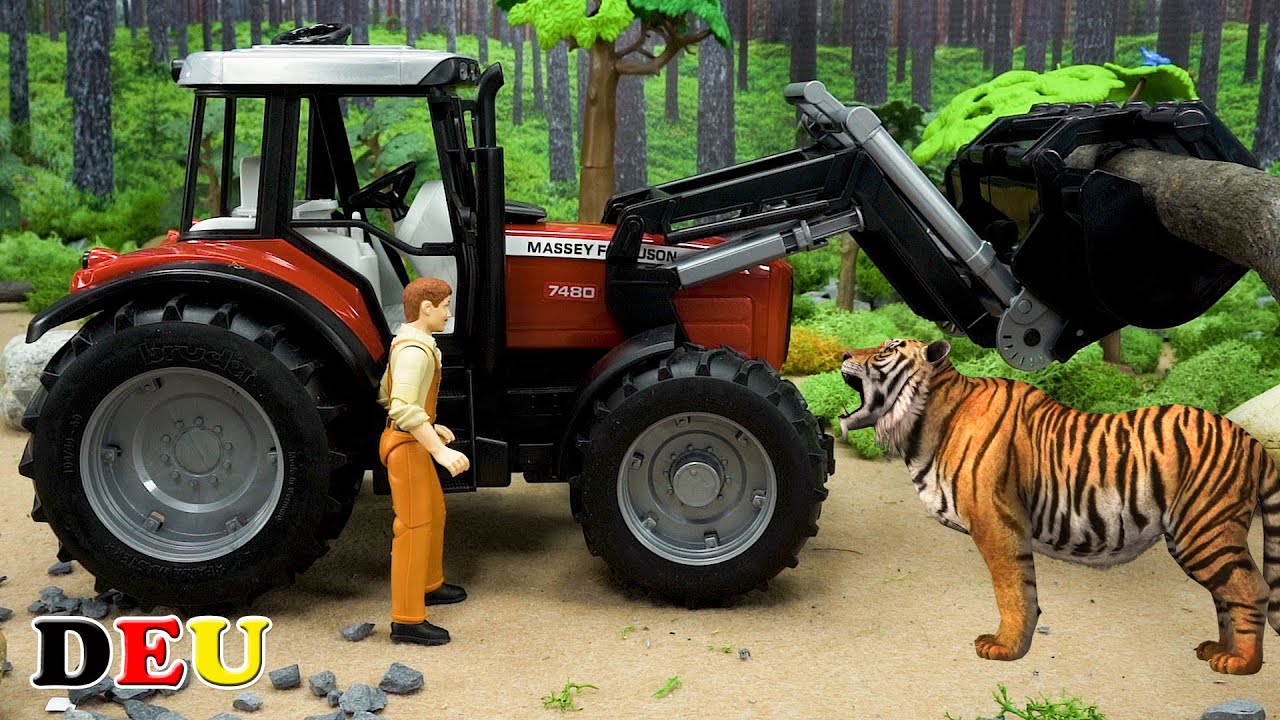 Forstwirtschaft! Traktor und Bagger kinderfilm - BIBO und Spielzeug ...