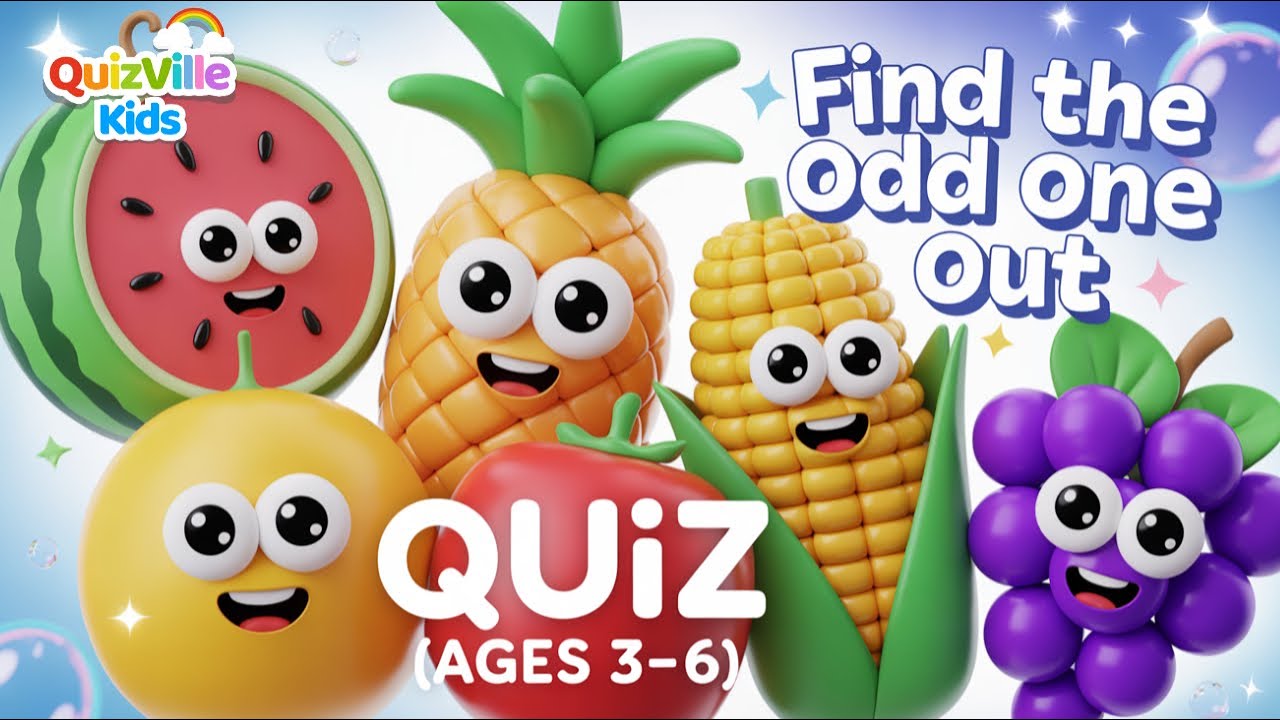 🍎 Fun Fruits & Vegetables Quiz | Memory Challenge + Find the Odd One ...