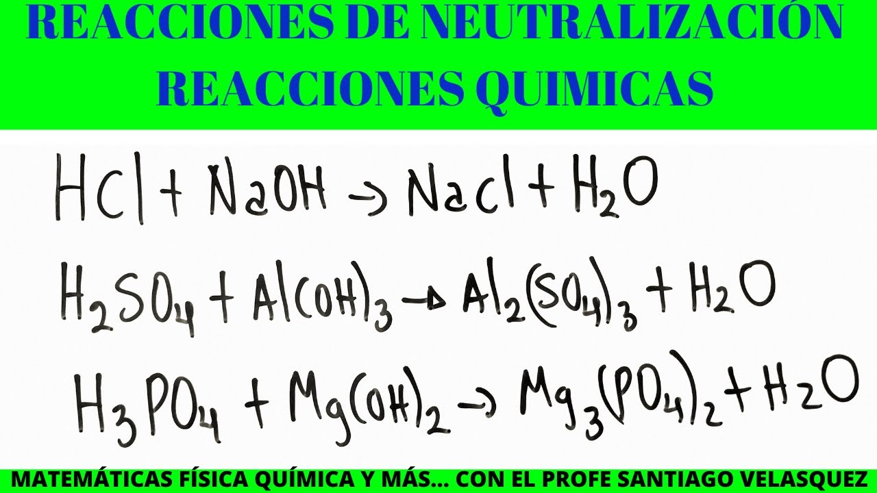 REACCIONES DE NEUTRALIZACIÓN REACCIONES QUÍMICAS - YouTube