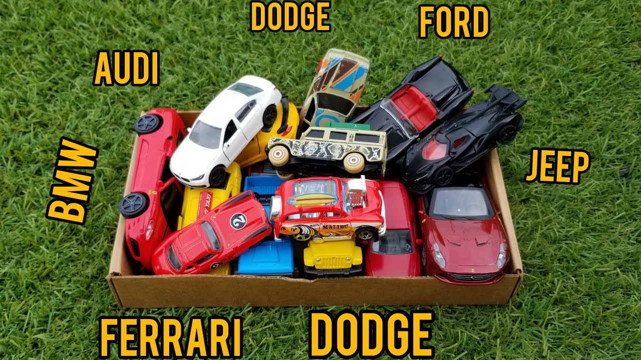 Box Full of Cars Various Sizes, Ferrari, Bmw, Mercedes, Dodge, Jeep ...