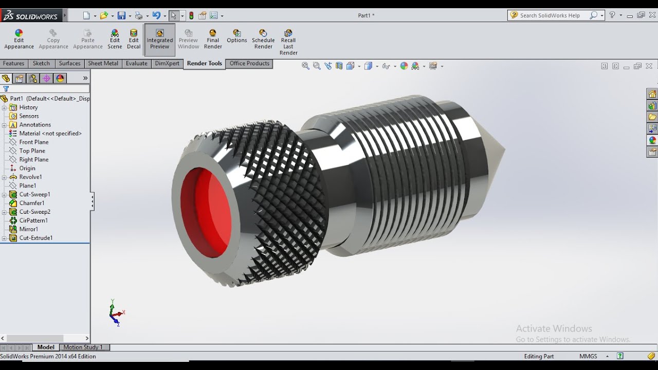how to make a DECORATION SCREW in SOLIDWORKS - YouTube