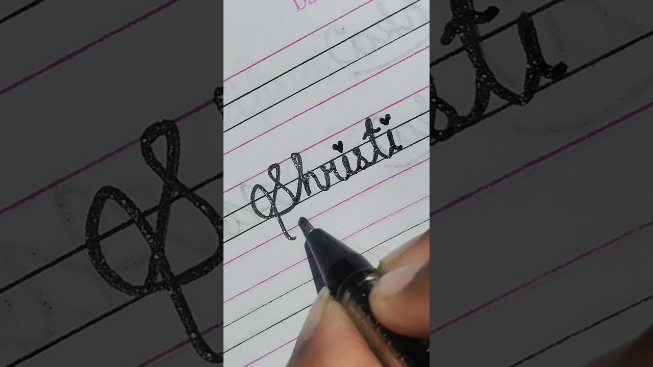 Shristi💓 name calligraphy|Improve handwriting|Cursive writing|#shorts # ...