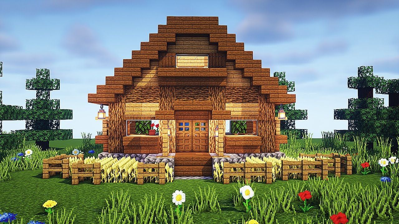 Minecraft Basit Ev Yapımı | Minecraft Ahşap Ev Yapımı | Minecraft Ev ...