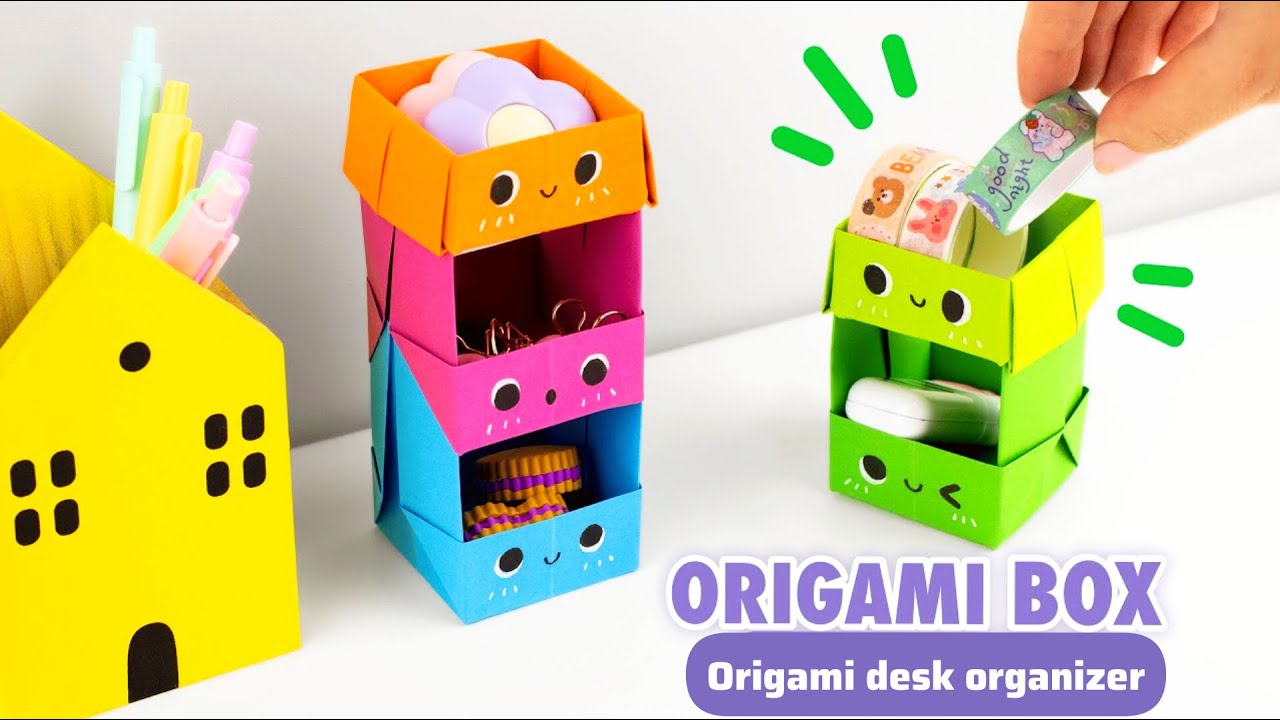 Origami Paper Desk Organizer | Paper cabinet | Origami Paper Organizer ...