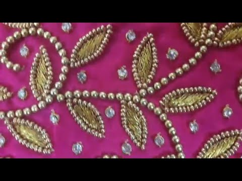 jari handwork blauj silai moti pot chain - YouTube