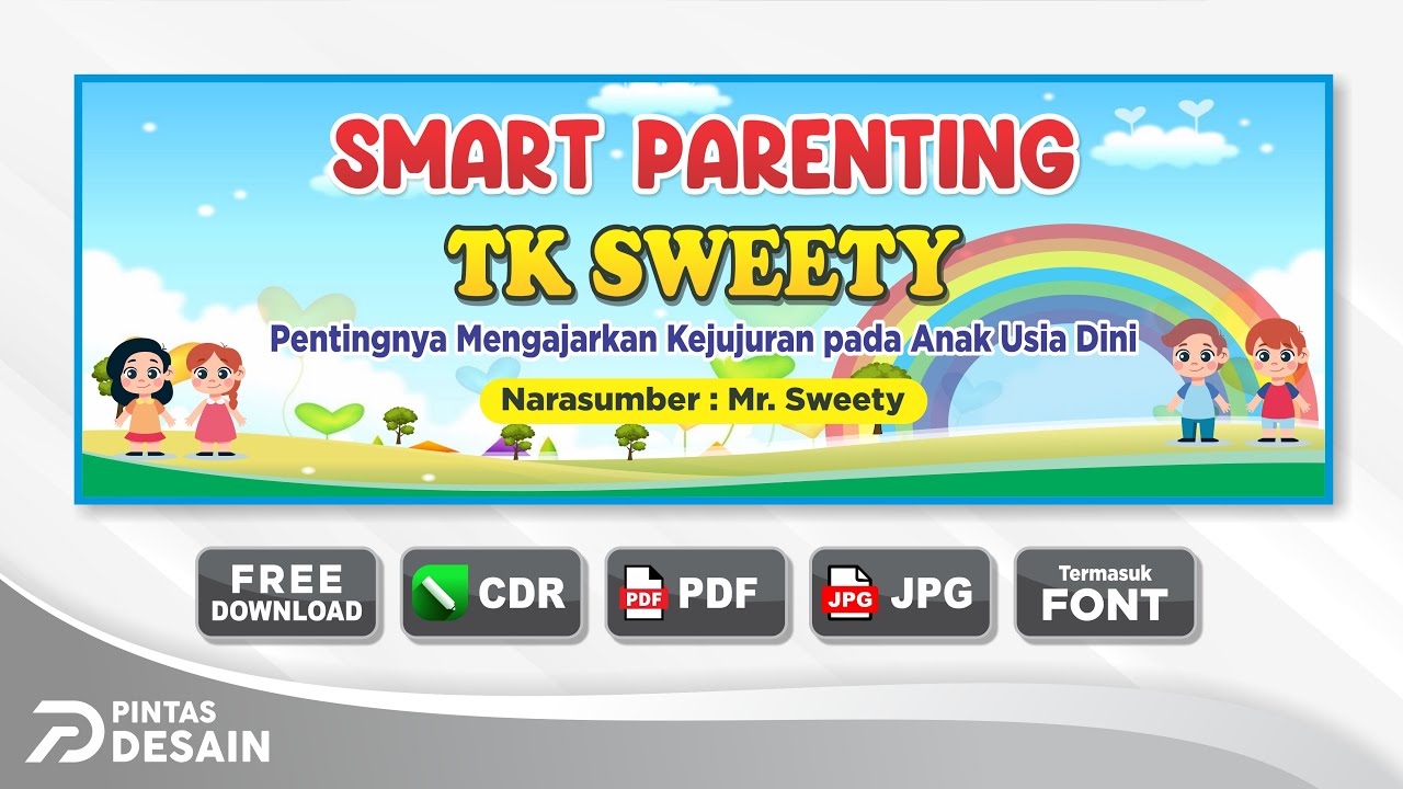 TUTORIAL DESAIN SPANDUK PARENTING (Free Download CDR) - YouTube