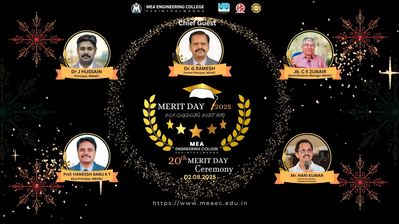 MEA Engineering College '20 th Merit Day Ceremony 2025 LIVE - YouTube
