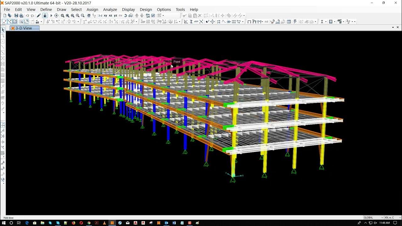 how to design steel structure with sap2000 part 01 - YouTube