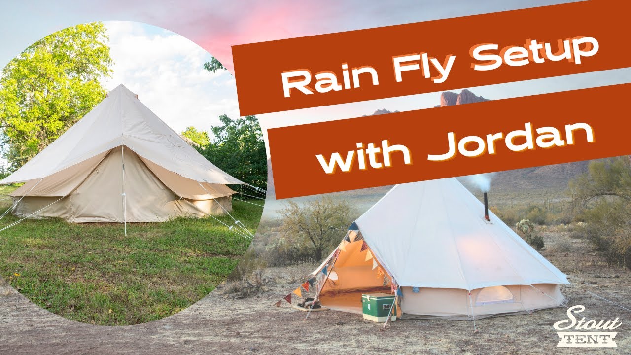 Stout Tent Rain Fly Setup - YouTube