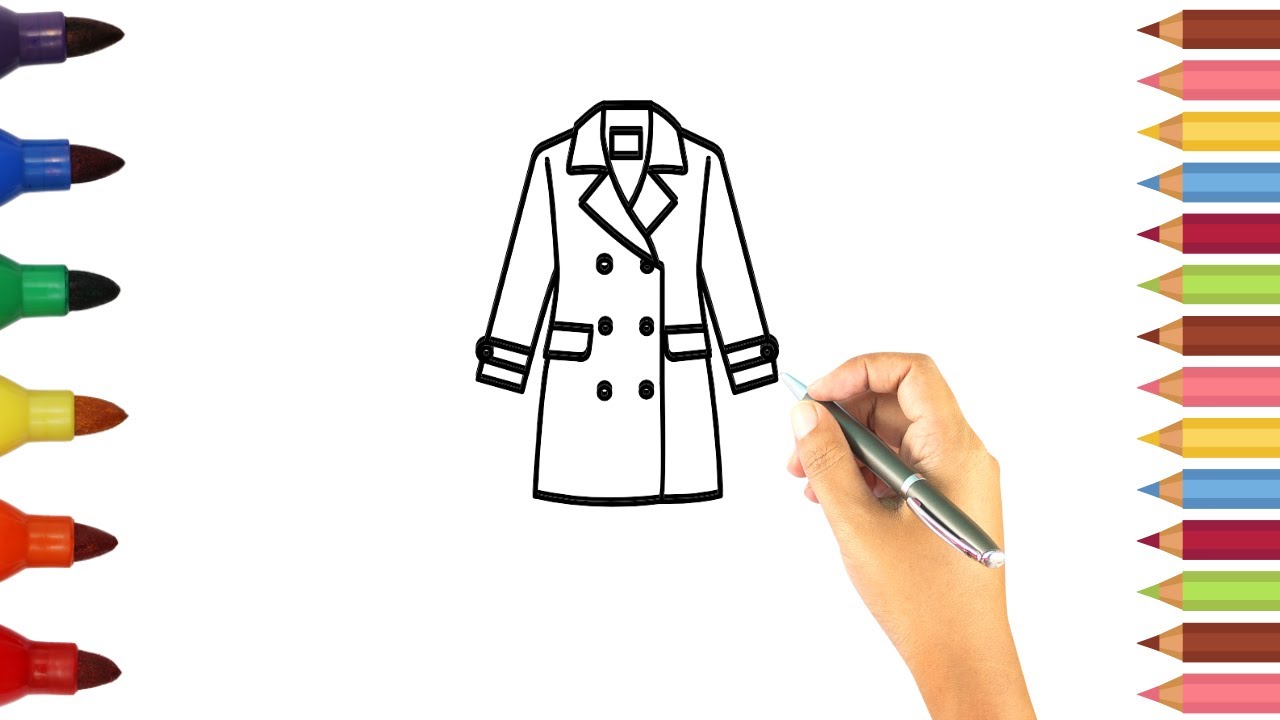 How To Draw cute Long Coat Drawing, Painting & Coloring For Kids and ...