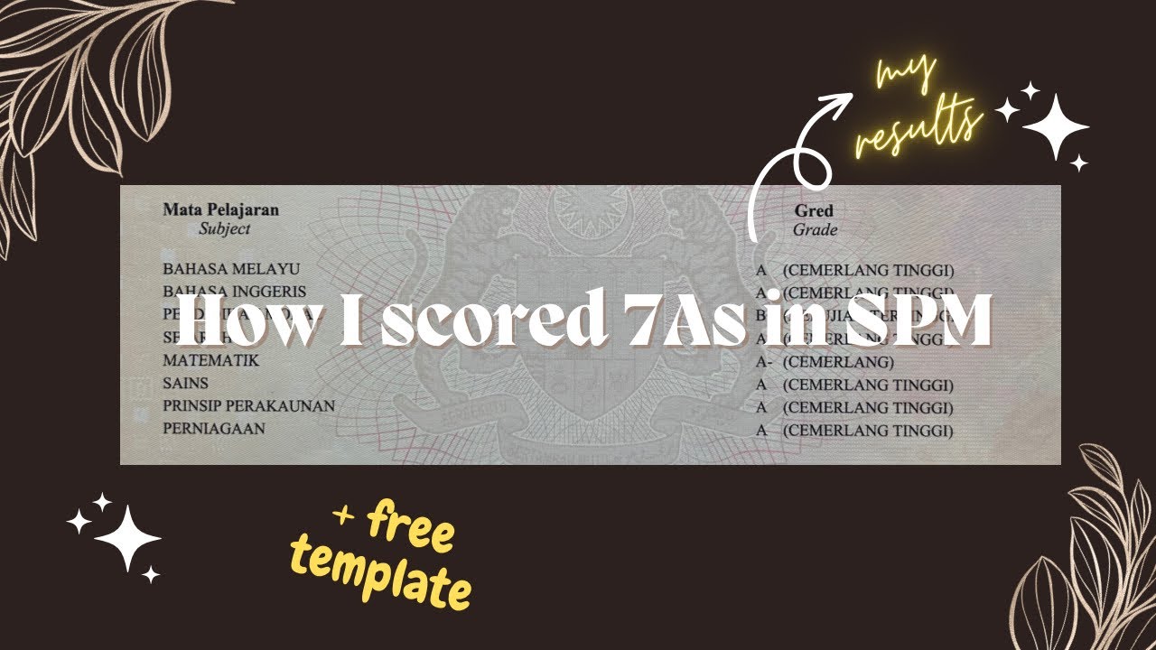 How I scored 7As in SPM + free template 📚😌 - YouTube