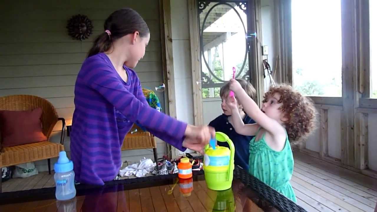 Blowing bubbles and eating bubbles - YouTube