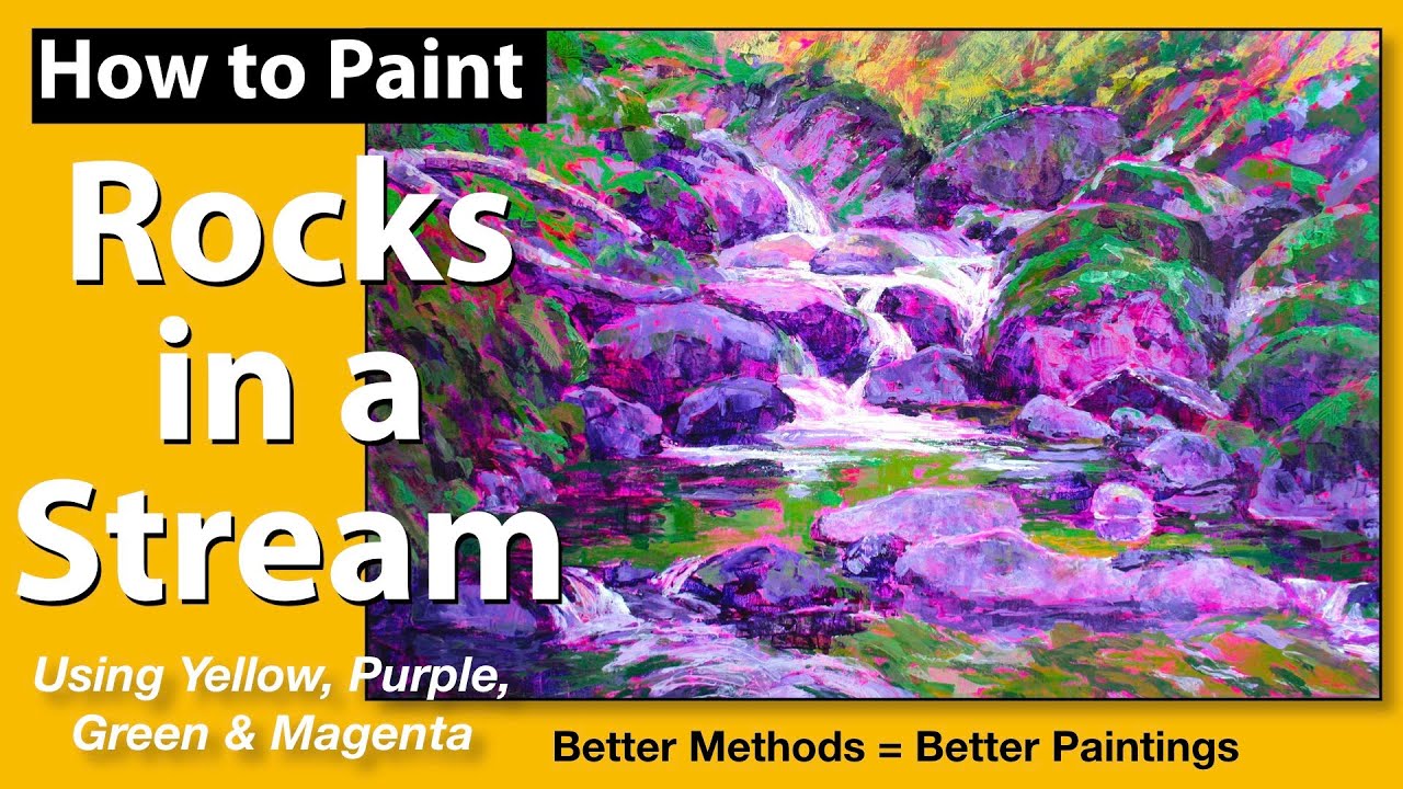 How to Paint ROCKS in a STREAM - YouTube