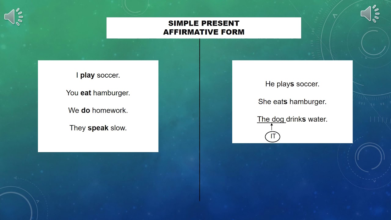 SIMPLE PRESENT AFFIRMATIVE FORM - YouTube