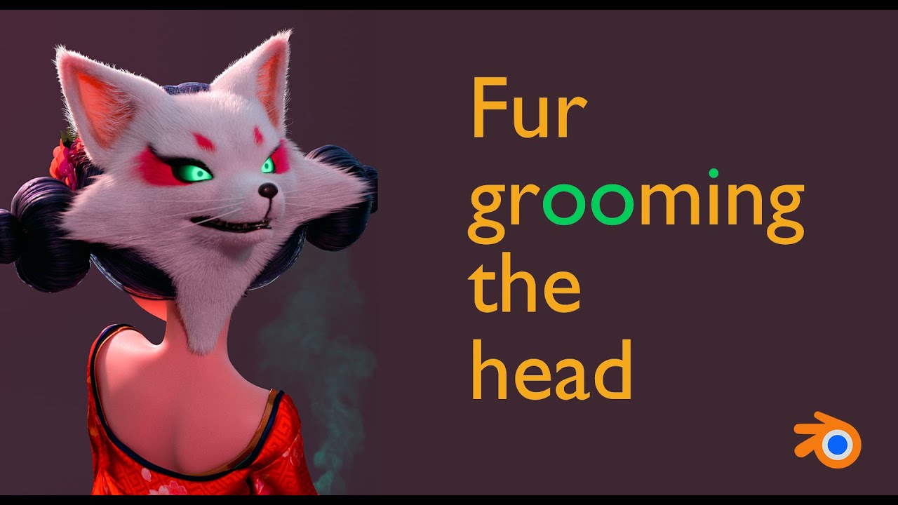 Fur grooming the head of a demon fox in Blender. - YouTube