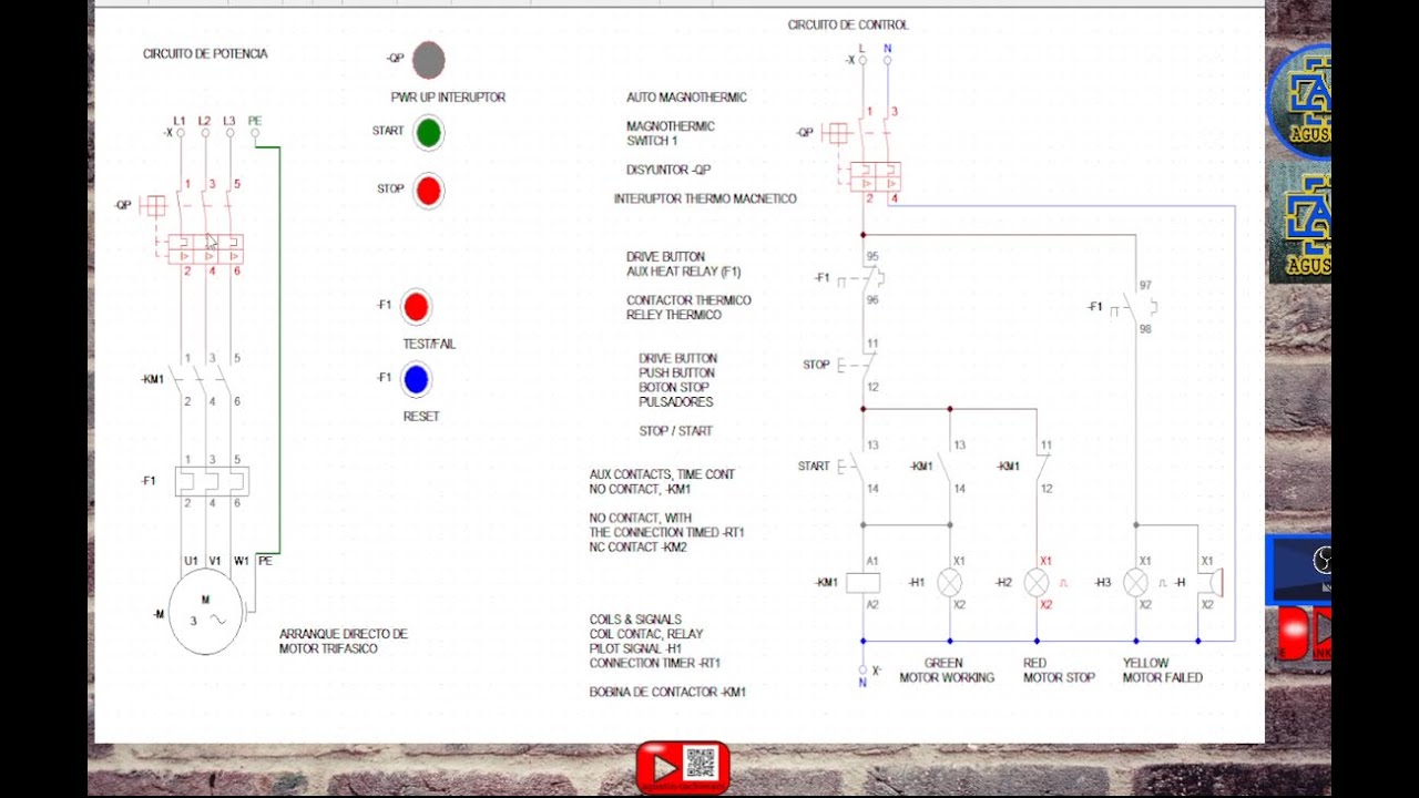 ARRANQUE-DIRECTO-DE-MOTOR-TRIFASICO, PLC System Technology. - YouTube