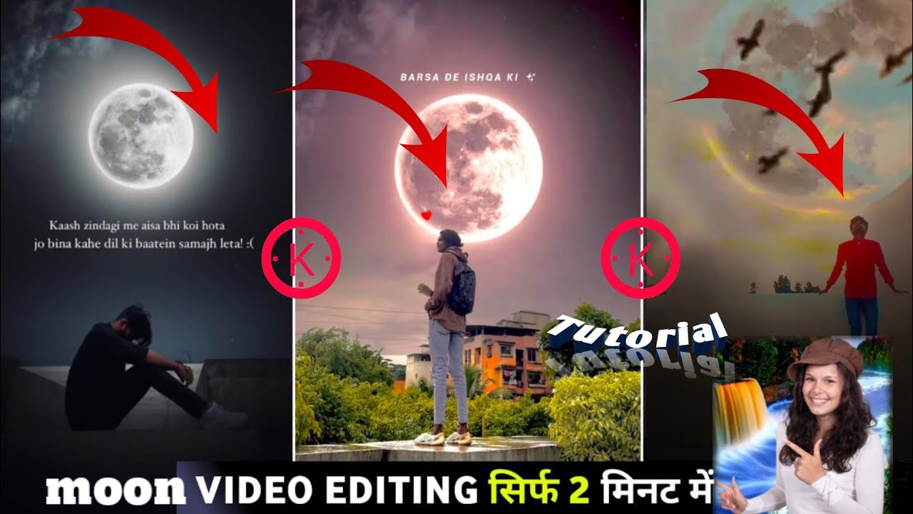 moon light effect editing video।100%virall,😱🔥👈 moon video kese banaye ...