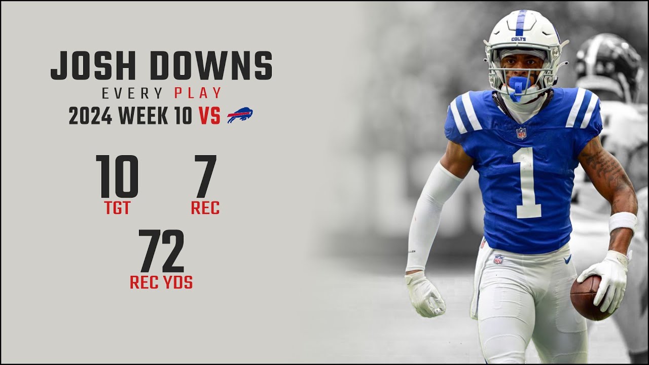 Josh Downs Week 10 Replay: Every Target and Catch vs Buffalo Bills ...