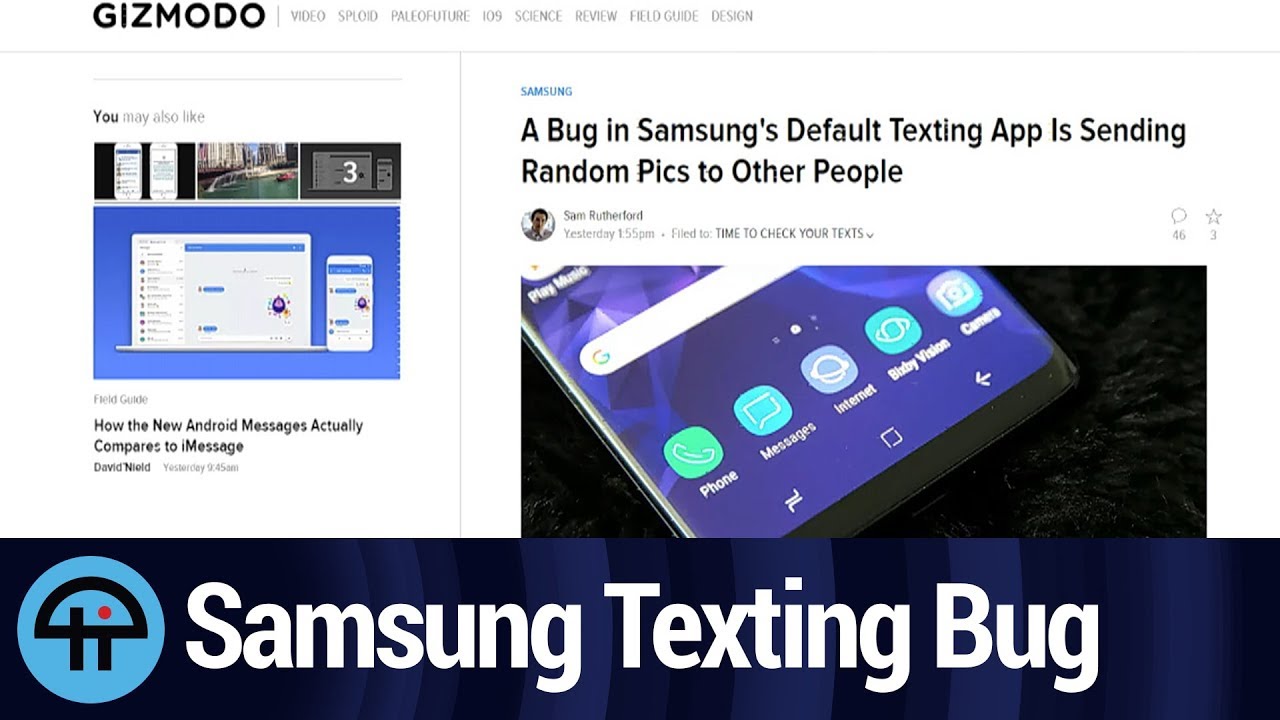 Samsung Texting App Sends Random Pictures - YouTube