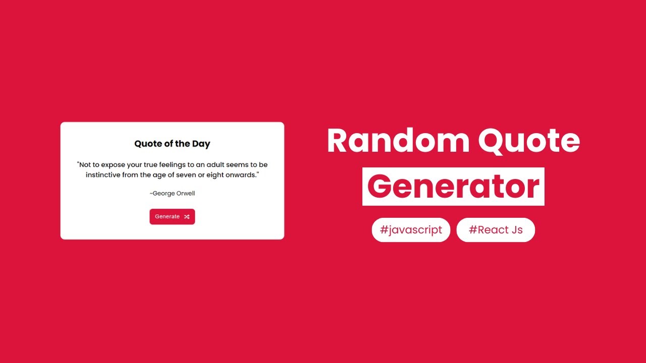 Random Quote Generator Using Javascript Javascript Mini Project Youtube 2852