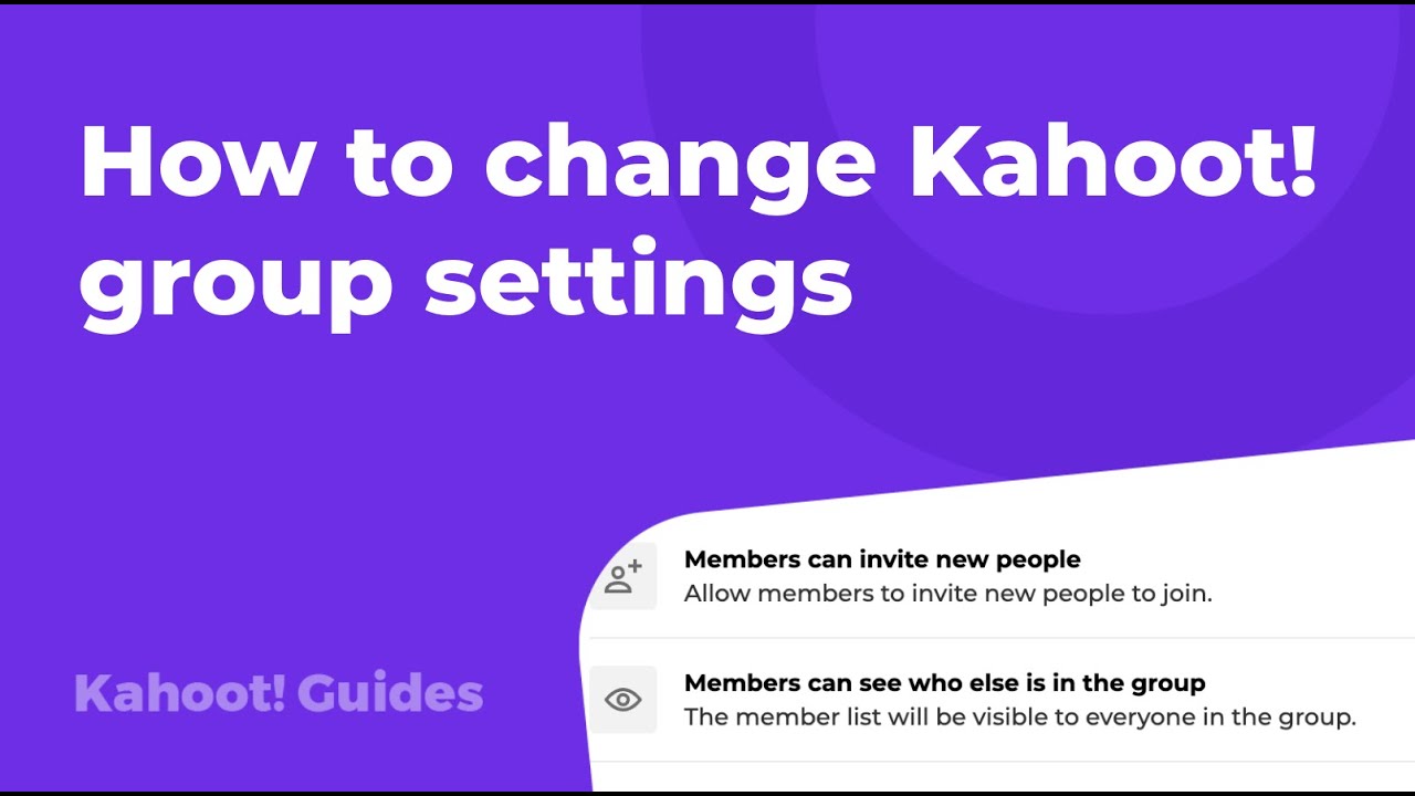 How to change Kahoot! group settings - YouTube