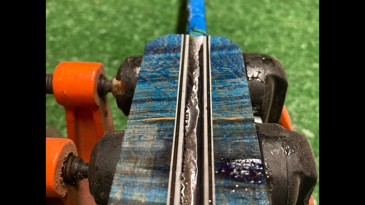 Attaching handle scales to a large farriers rasp knife! EP. 7 - YouTube