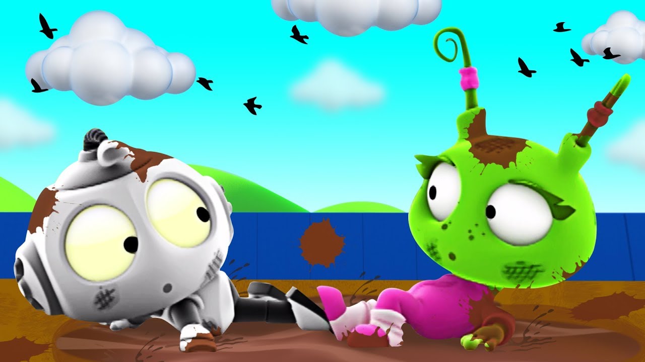 Playing With Mud | Rob the Robot | Preschool Learning Videos for ...