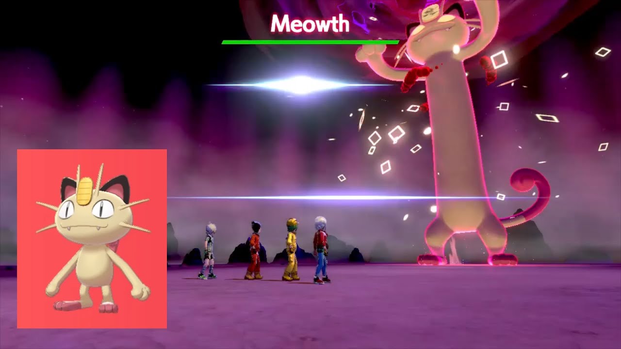 SQUARE SHINY MEOWTH from the Max Lair (Dynamax Adventures Pokemon Sword ...