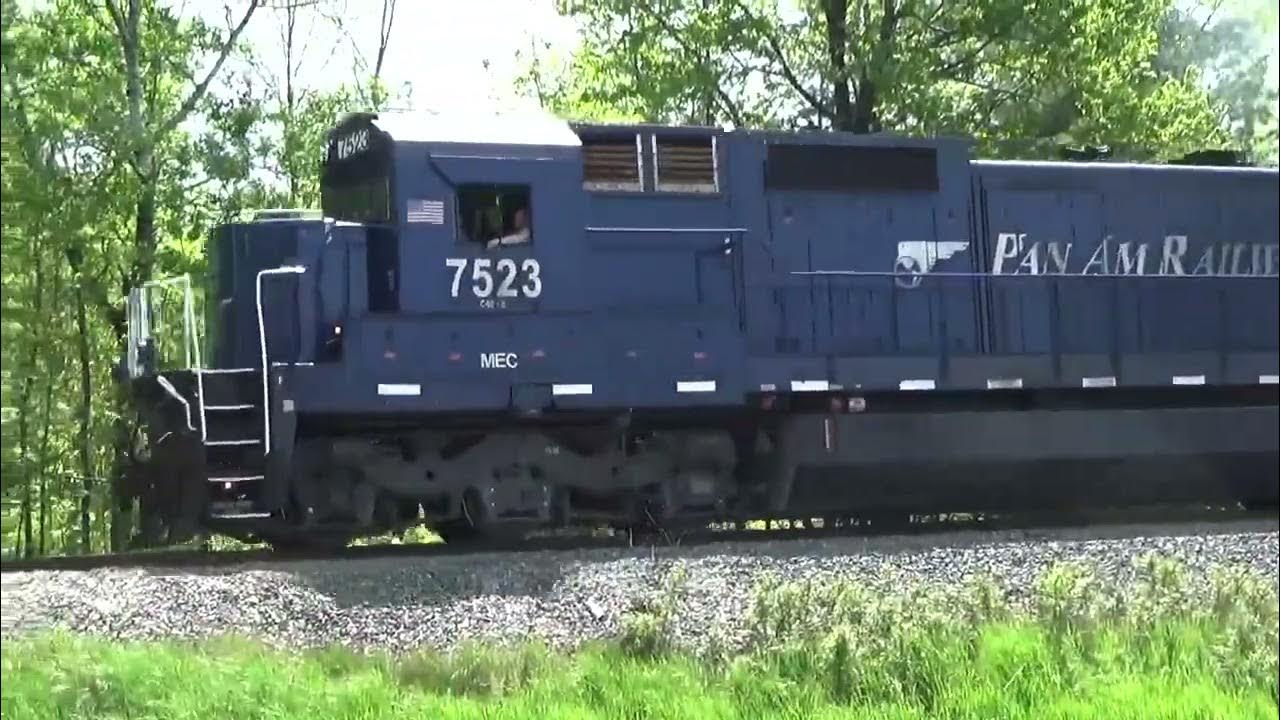 May 28 2023 CSX train with Pan Am power from Lewiston to Waterville ME - YouTube