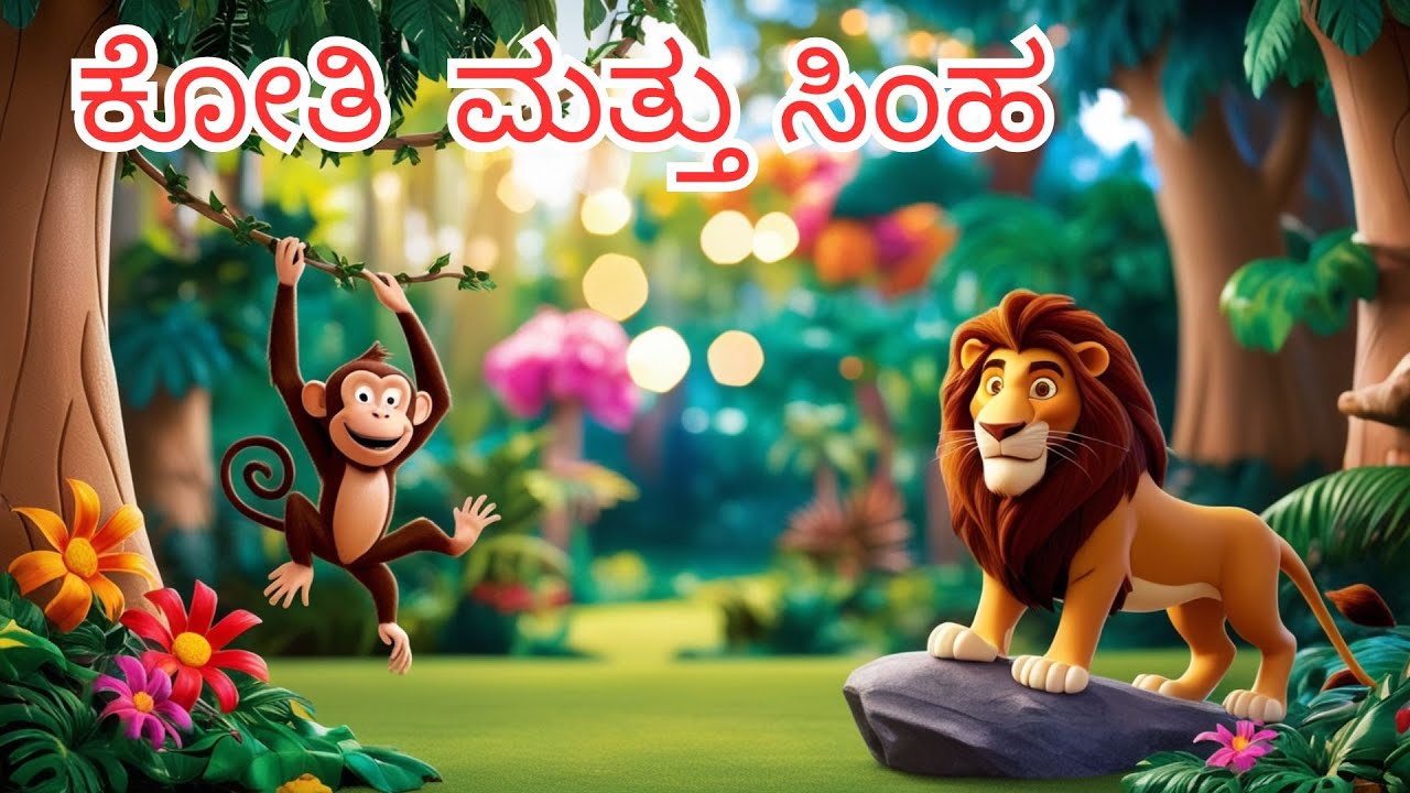 ಮಂಕಿ ಮತ್ತು ಸಿಂಹ | Kannada story for kids | Kannada moral story | # ...
