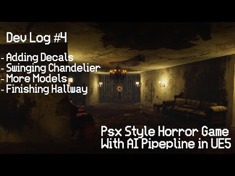 Dev Log #4 – Main Hall Revamp, Swinging Chandelier & Kitchen Hallway!