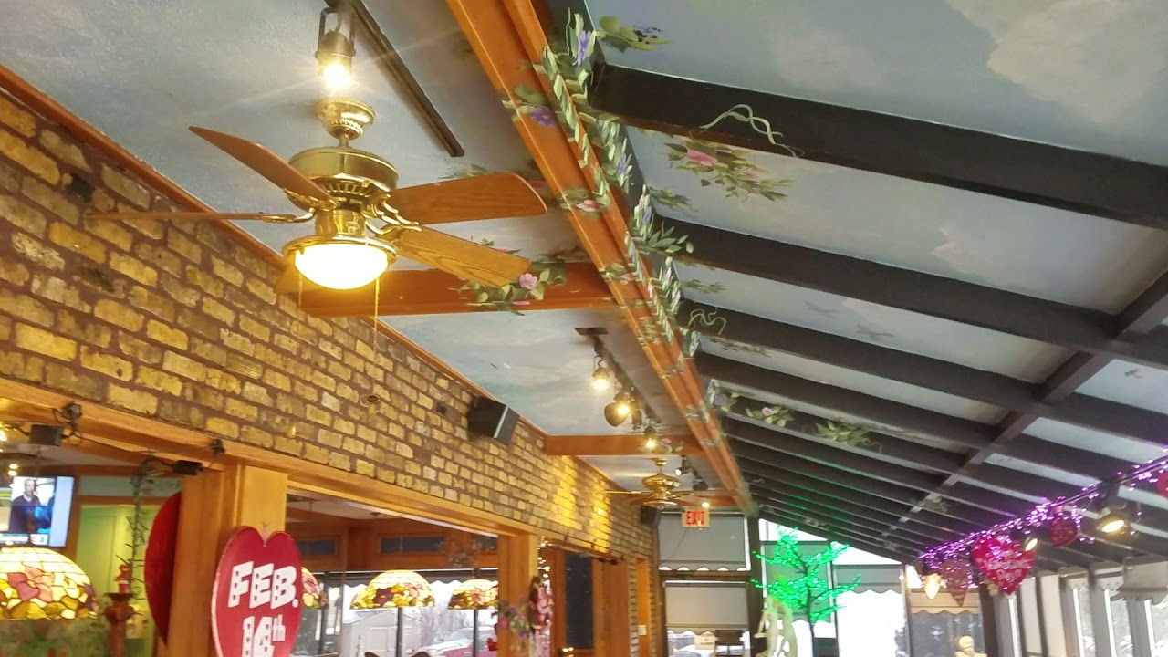 Emerson Ceiling Fans in a restaurant atrium - YouTube