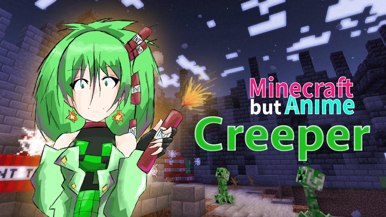 Drawing a Minecraft Creeper in Anime Style - YouTube