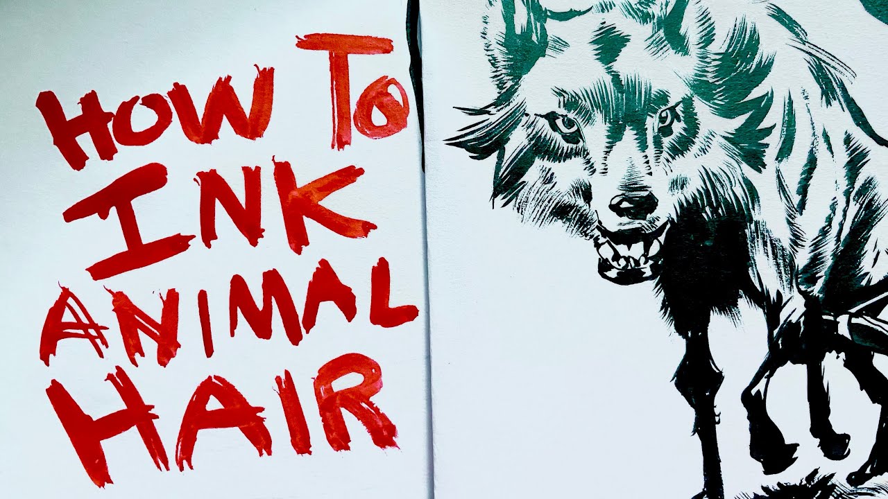 how to ink animal hair #inking #InkingVideo #DrawingVideo # ...