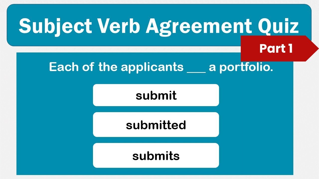 English Grammar Quiz | Subject Verb Agreement | Advanced Level ...