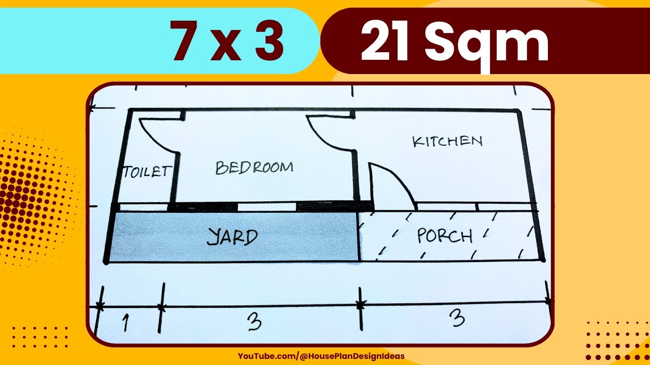 7x3 House Plan Design 21 square meter - YouTube