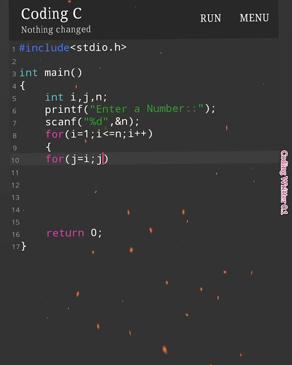 C Programming Pattern Tutorial Video Ll Coding Writter 01 Ll Viralvideo Css Viral
