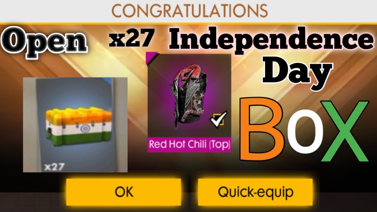 Independence Day Box | Free Fire Open Crates Box - YouTube