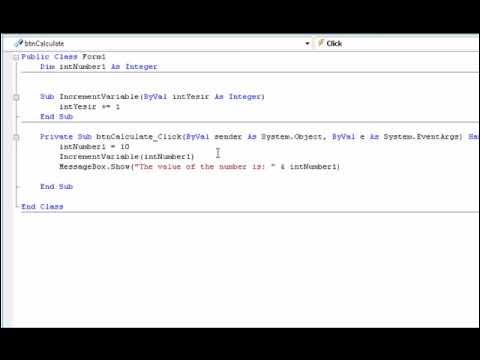 Learning VB.NET (Visual Basics) tutorial 19 - ByVal and ByRef - YouTube
